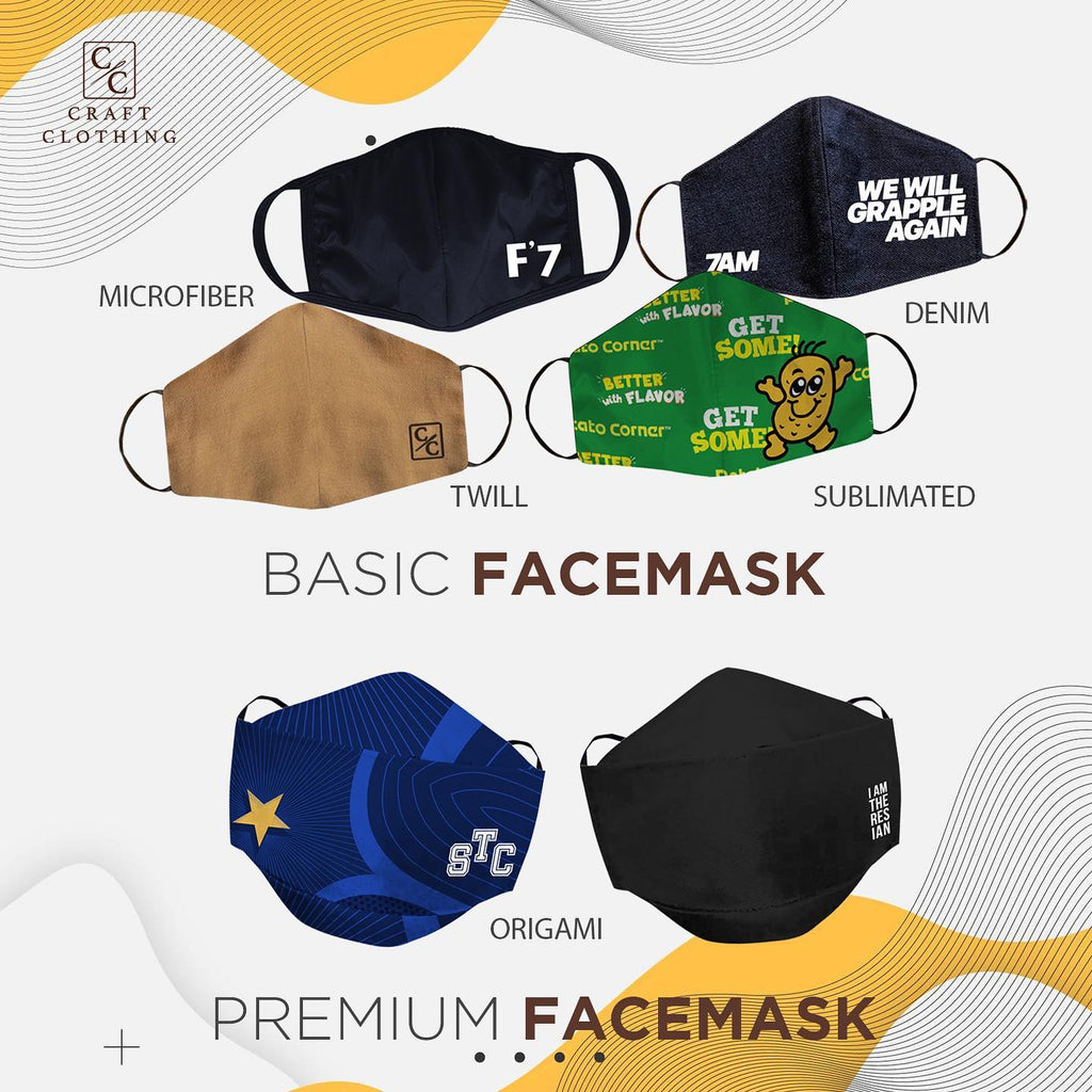 Basic or Premium Facemasks – Craft Clothing
