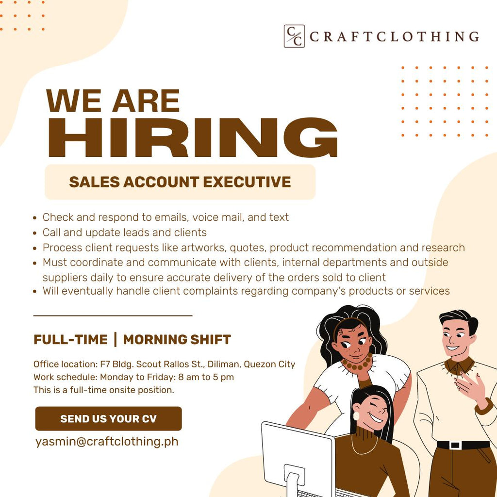 WE ARE HIRING – Craft Clothing